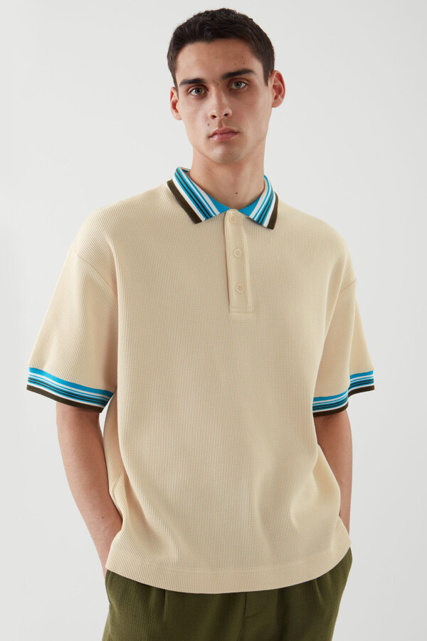 COS Contrast-Knit Polo Shirt - ShopStyle