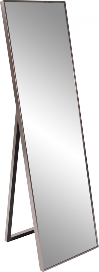 Homezia Sleek Brushed Brass Rectangular Full Length Standing Mirror ...