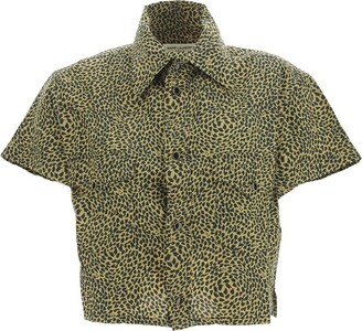 Saint Laurent logo-embroidered cropped T-shirt - ShopStyle