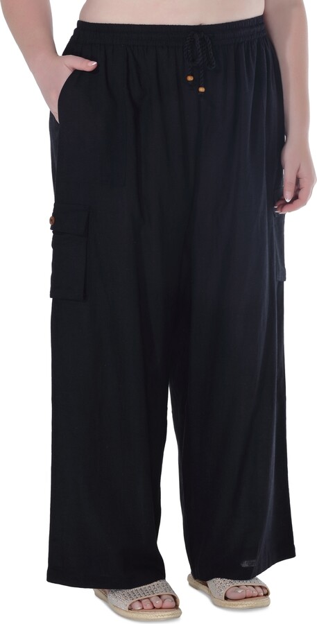 Raviya Plus Size High Rise Pull-On Cover-Up Cargo Pants - ShopStyle