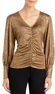 Single Thread Metallic Ruched Top - ShopStyle