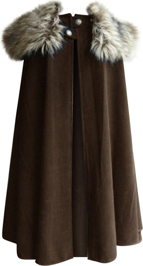FunAloe Winter Cape Cloak With Hood Womens Steampunk Costume Wool Blend ...