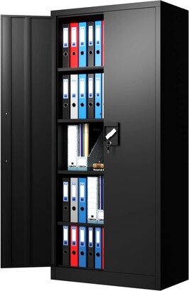 EPOWP Metal Storage Cabinets with 2 Locking Doors and 4 Shelves, Large ...