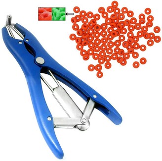 Yoyakie Castration Pliers Elastrator Bander Plier with 100PCS Castrating Rubber Rings for Goats ...