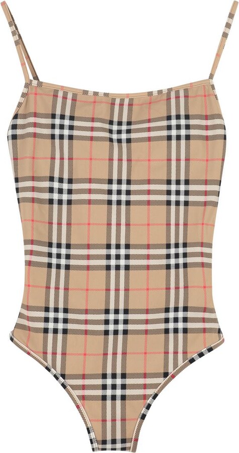 Burberry Vintage Check Motif One-Piece Swimsuit - ShopStyle