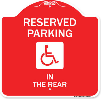 Signmission Designer Series Sign - Reserved Parking In The Rear (With ...