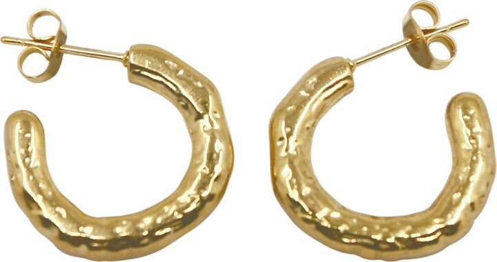 Ninemoo - Sculpted Texture Hoop Earrings - ShopStyle