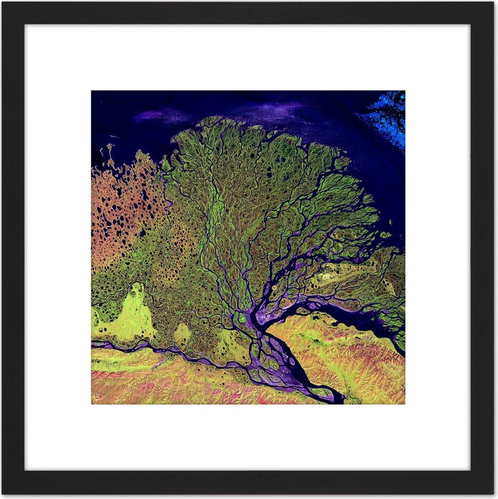 Artery8 Landsat Satellite Lena River Delta Photo 8X8 Inch Square Wooden ...