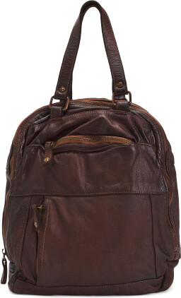 TJMAXX Leather Dual Entry Convertible Vintage Backpack - ShopStyle