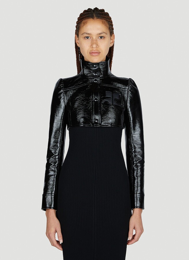 Courreges Iconic Crop Jacket in Black - ShopStyle