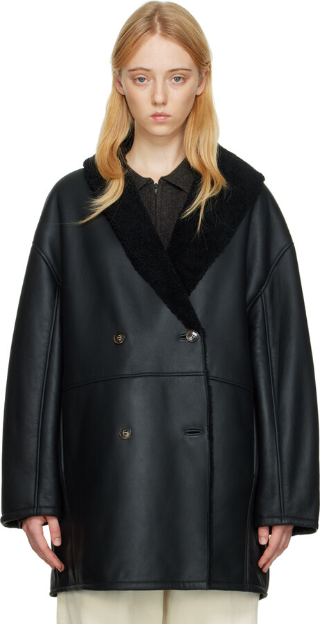 LOULOU STUDIO Black Namo Shearling Coat - ShopStyle