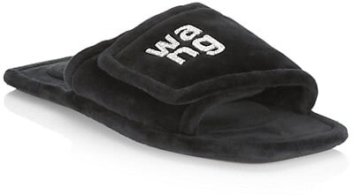 Alexander Wang Lana Crystal-Embellished Velour Slippers - ShopStyle