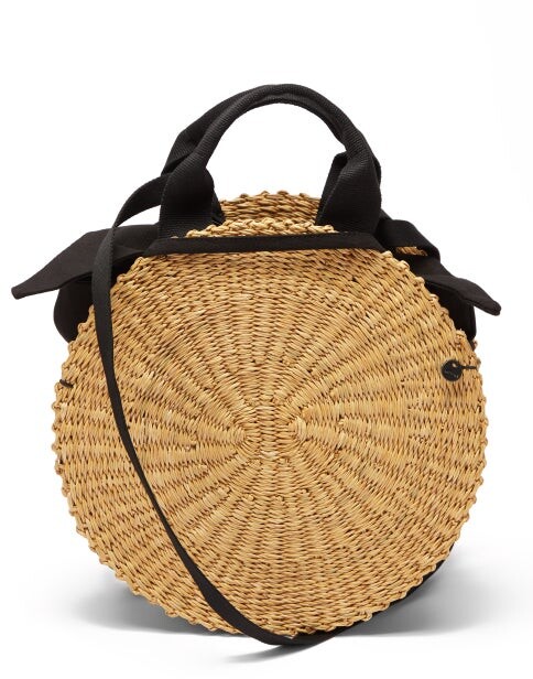 Muun Rosa G Round Straw Basket Bag - Black Multi - ShopStyle