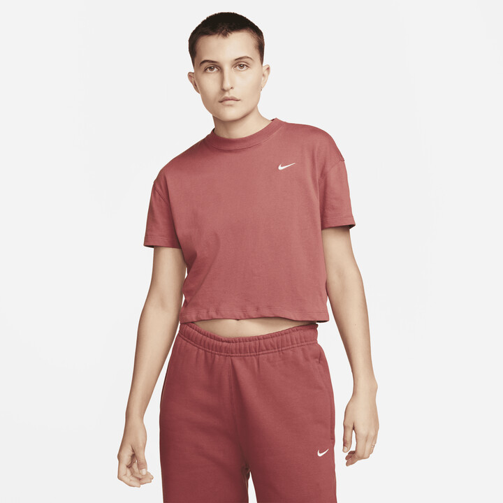 Nike Women's Solo Swoosh T-Shirt in Red - ShopStyle Activewear Tops