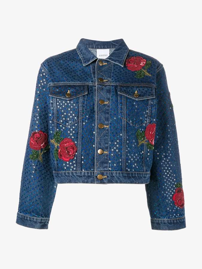 Ashish sequin embellished denim jacket - ShopStyle