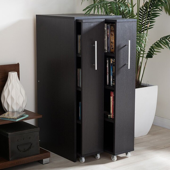 Baxton Studio Lindo Bookcase and Dual Pull-Out Shelving Cabinet - ShopStyle