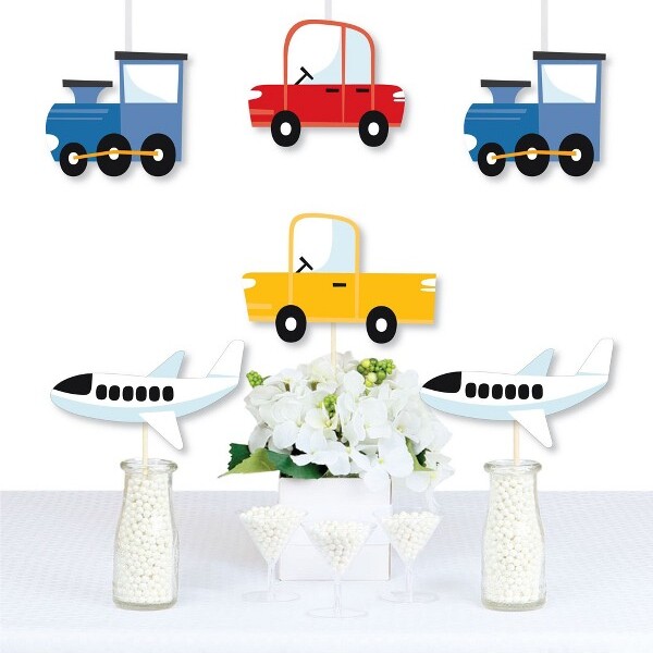 Big Dot of Happiness Cars, Trains, and Airplanes - Decorations DIY ...