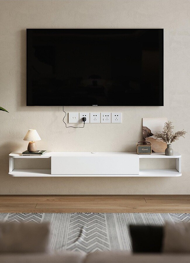 H&O Direct Modern Floating TV Unit Wall Mounted TV Stand Cabinet ...