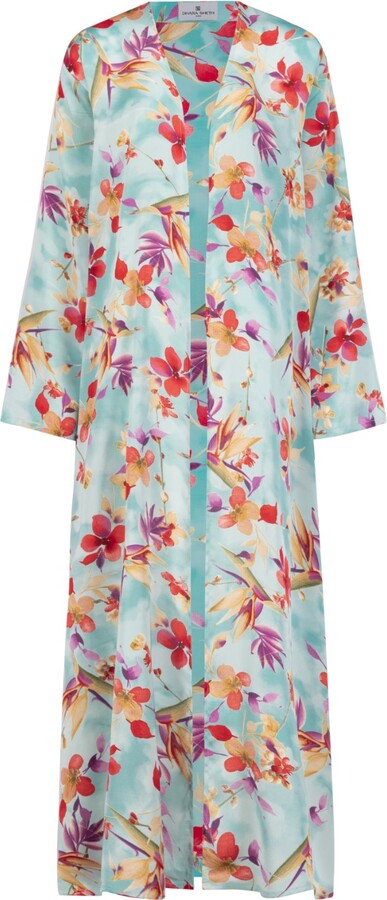 DHARA SHETH DUBAI - Floral Kimono - Light Turquoise Blue - ShopStyle ...