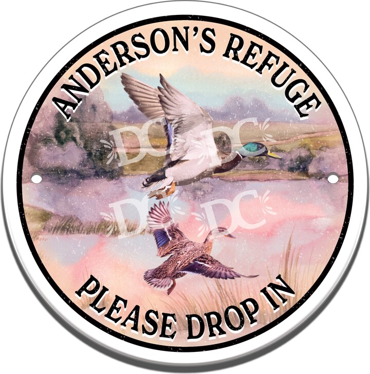 Etsy Duck Refuge Ceramic House Welcome Circle Tile, Themed Door Sign ...