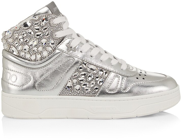 Jimmy Choo Hawaii Embellished High-Top Sneakers - ShopStyle