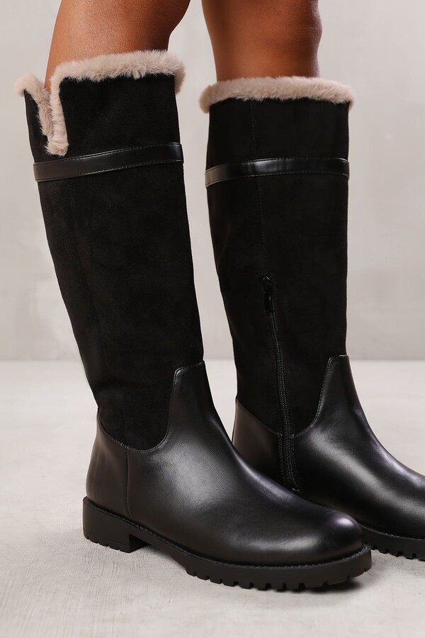 Where's That From 'Wynter' Knee High Boots With Fur Trim And Lining ...