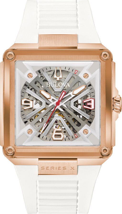 Bulova Marc Anthony Series X Skeleton Automatic Rubber Strap Watch ...