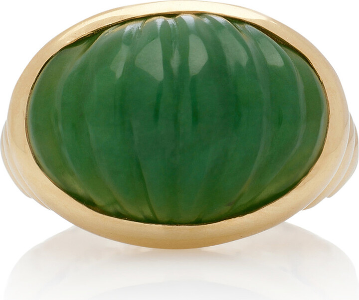 Sauer Yam 18K Yellow Gold Jade; Garnet Ring - ShopStyle