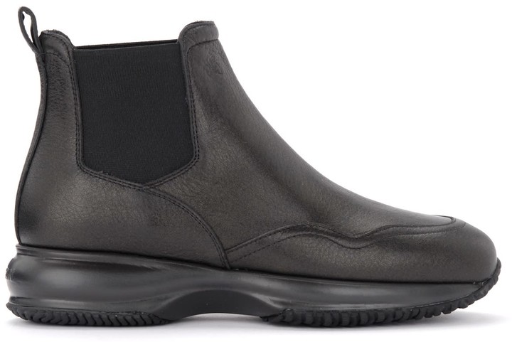 Hogan Interactive Chelsea Model Ankle Boot In Black Leather - ShopStyle