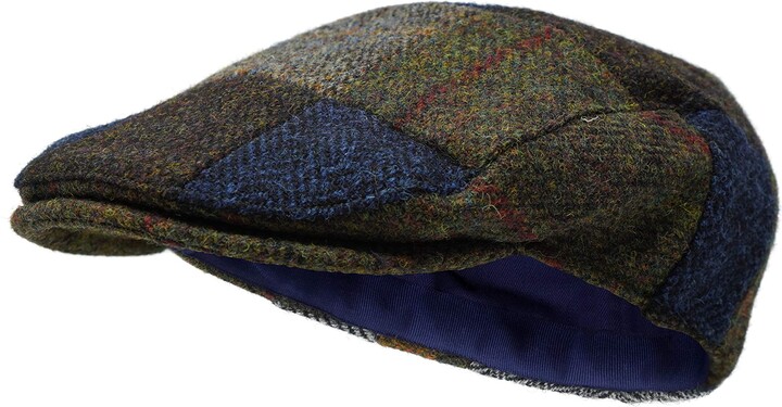 Borges & Scott The Muir - Patchwork Flat Cap - 100% Wool - Harris Tweed ...