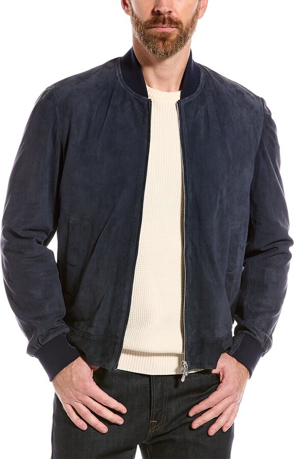 Brunello Cucinelli Perforated Suede Bomber Jacket - ShopStyle Outerwear