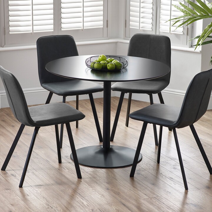 Dunelm Nero 4 Seater Round Dining Table, 100cm Black - ShopStyle