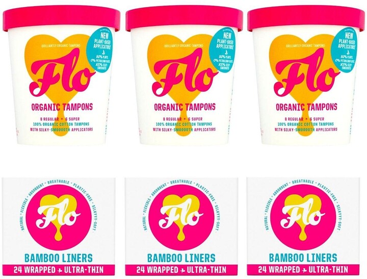 Here We Flo Bundle Of Flo Eco-Applicator Tampons & Flo Bamboo Liners ...