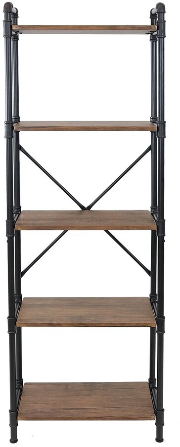Sunnydaze Brown 5-Tier Black Pipe Bookshelf - ShopStyle Furniture