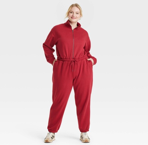 Universal Thread Women' Leiure Studio Long Sleeve Fleece Jumpuit ...