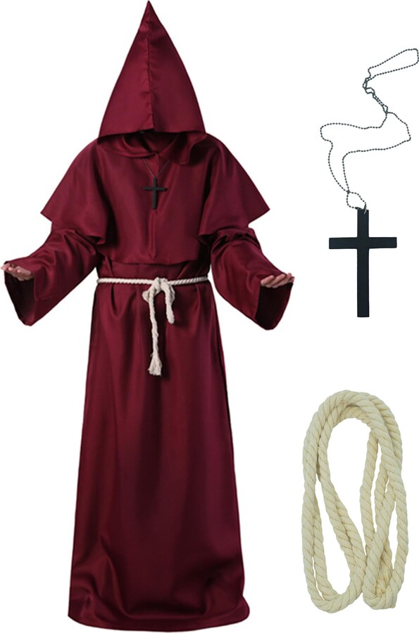 Panegy Halloween Costumes Black Robe Wizard Sorcerer Costume with ...