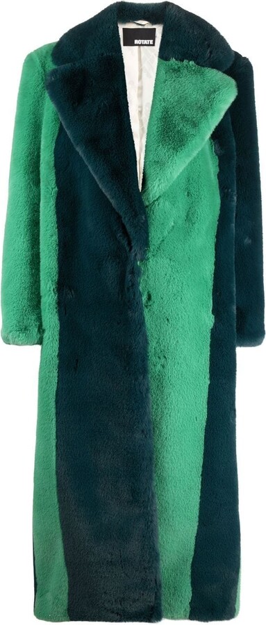 Rotate by Birger Christensen Faux Fur Two-Tone Coat - ShopStyle