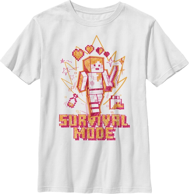 Microsoft Boy's Minecraft Survival Mode Sketch Child T-Shirt - ShopStyle