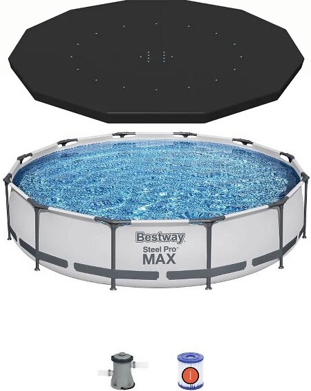 Bestway Steel Pro Max Heavy Duty 12 Foot x 30 Inch Round Above Ground ...