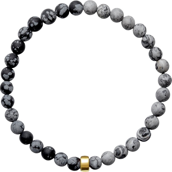 Ora Pearls Gold / Black / White Aro Snowflake Obsidian & Map Jasper ...