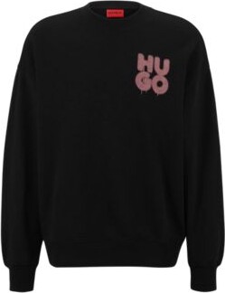HUGO BOSS Oversized-fit cotton-terry sweatshirt with graffiti-inspired ...