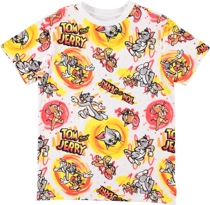 Tom and Jerry Mens Tom & Jerry Battle Shirt - Classic Hanna-Barbera Tee ...