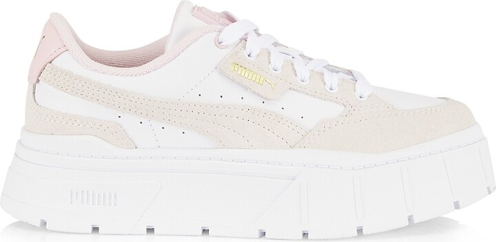 Puma Mayze Stack Terry Leather Low-Top Sneakers - ShopStyle