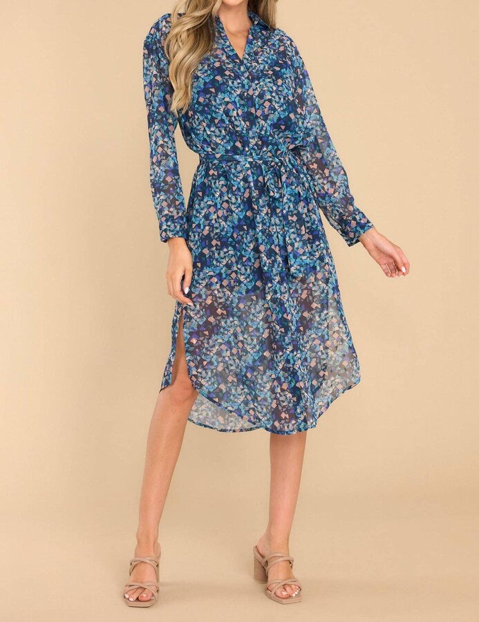 Meet Me in Santorini Devin Dress In Blue Geo - ShopStyle