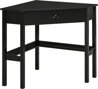 HOMCOM Corner Desk, Triangle Computer Desk with Drawer and Storage ...
