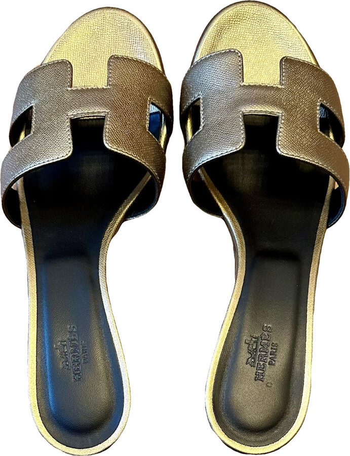 Hermes Oasis leather mules - ShopStyle