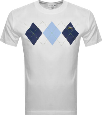 Lacoste Argyle Pattern T Shirt White - ShopStyle