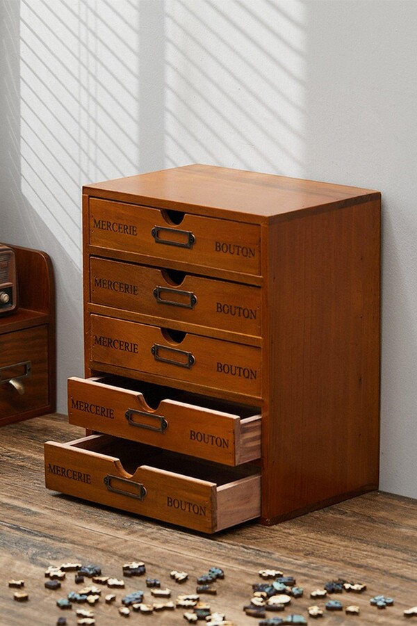 Living and Home Rustic 5-Drawer Wooden Organizer Box - ShopStyle