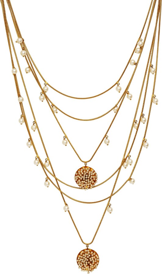 Meraki by Rashmi Bajaj Gold Chaplet De Perla Necklace - ShopStyle