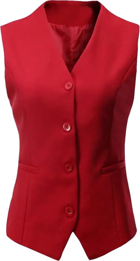 Suvoiier Women's Suit Vest Formal Office Work Wear Business Sleeveless ...